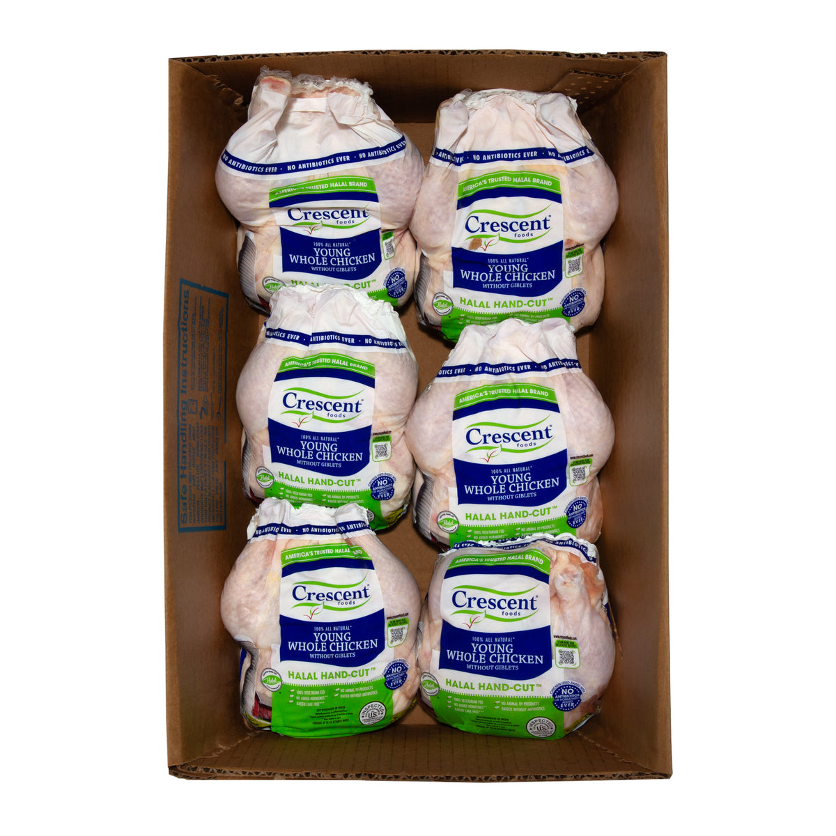 Bulk Halal Hand-Cut Whole Chicken | Crescent Foods