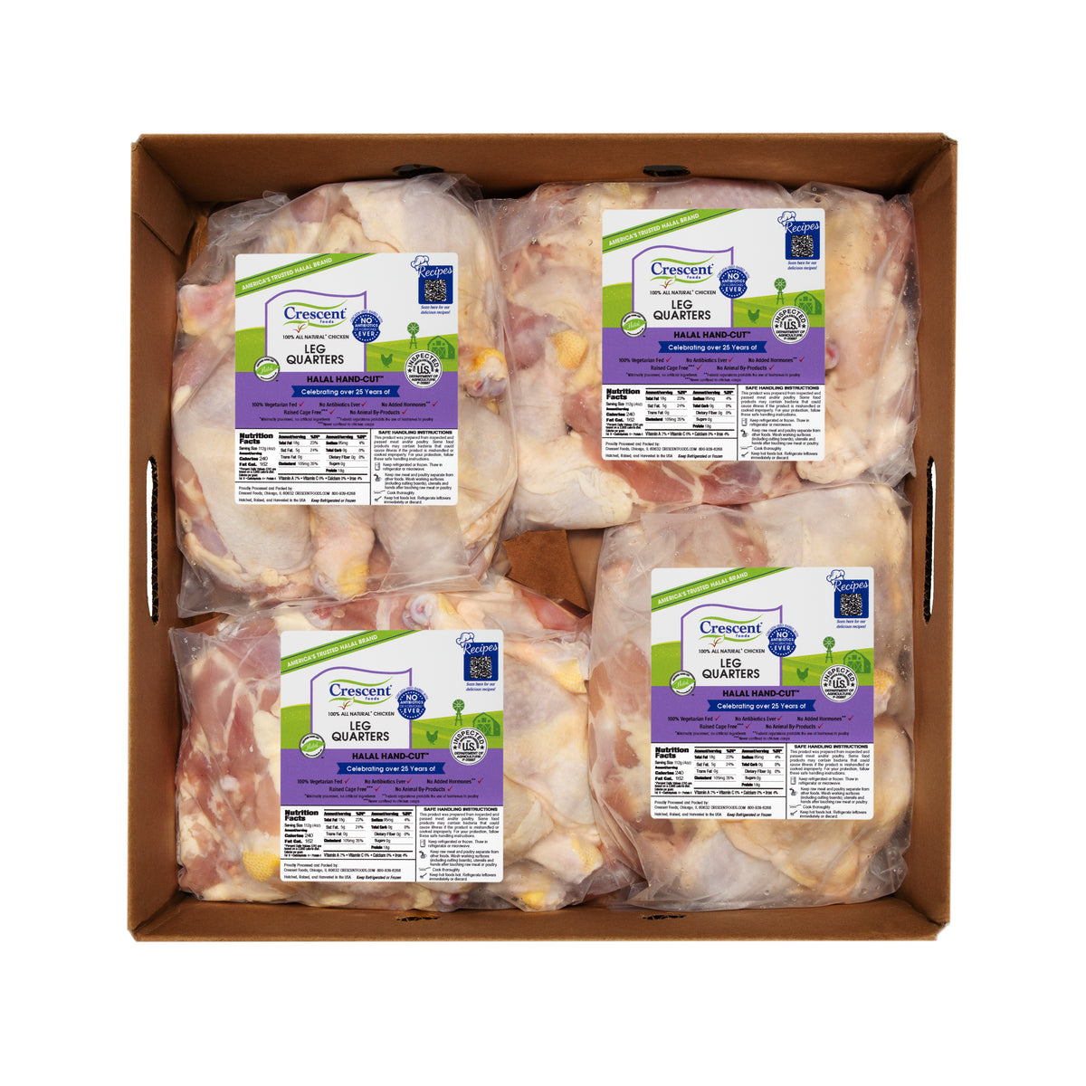 Bulk Halal Hand-Cut Leg Quarters | Crescent Foods
