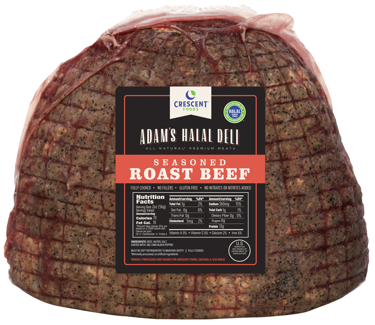 Adam's Halal Deli Seasoned Roast Beef - Crescent Foods
